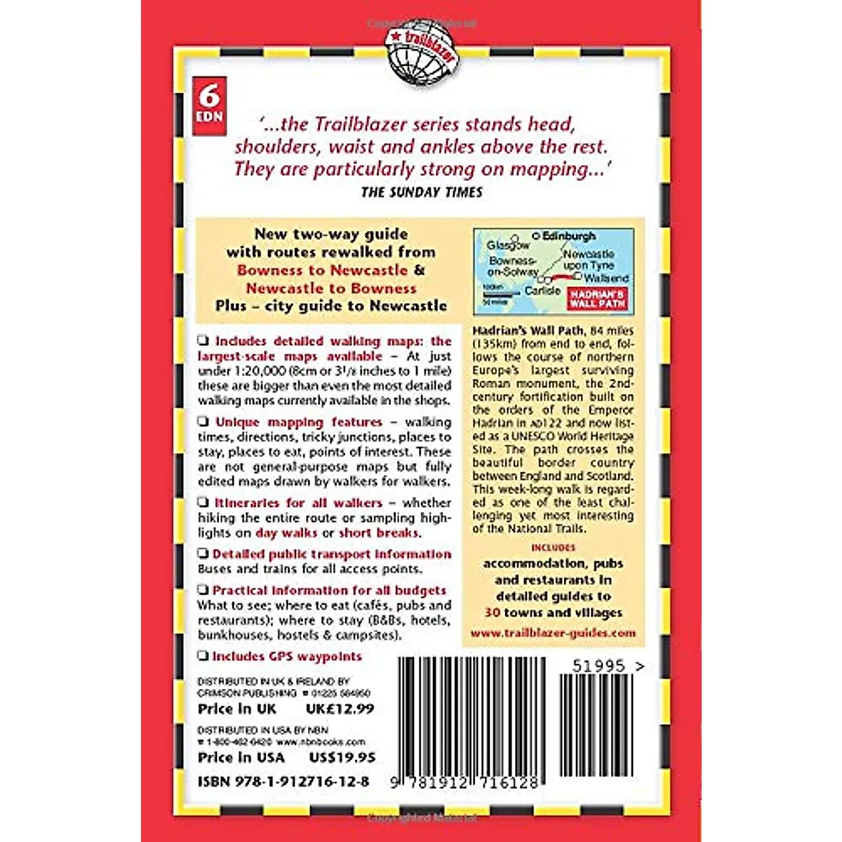 Hadrian's Wall Path: 64 Large-Scale Walking Maps & Guides to 29 Towns & Villages - Planning, Places to Stay, Places to Eat