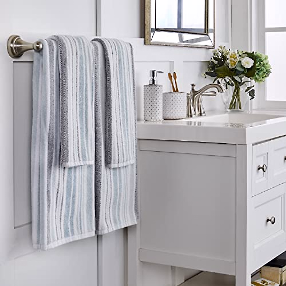 SKL Home by Saturday Knight Ltd. Farmhouse Stripe Hand Towel (2-Pack),Multi