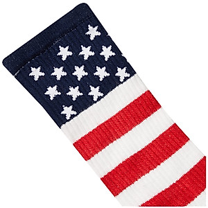 SockGuy, USA Flag, Crew Sock, Sporty and Stylish, 1 Inch - Small/Medium