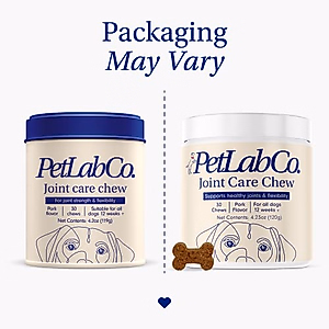 Petlab Co. Joint Care Chews - High Levels of Glucosamine for Dogs, Green Lipped Mussels, Omega 3 and Turmeric - Dog Hip and Joint Supplement to Actively Support Mobility - Packaging May Vary