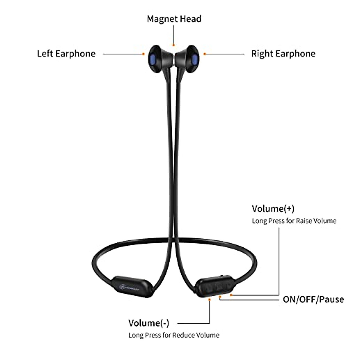 Neckband Bluetooth Headphones, 10Hrs Playtime V5.0 Wireless Headset, Noise Cancelling Earbuds/Mic for Running Sport Compatible with iPhone Samsung Android