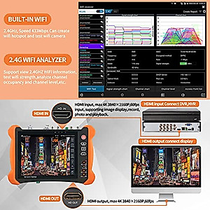 Rsrteng X9-MOVTADHS CCTV Tester,8K 32MP 12MP IP Camera Tester,4K 8MP TVI/CVI/AHD/SDI/CVBS CCTV Monitor Support DMM, OPM, VFL, TDR,Network Tools,WiFi,HDMI