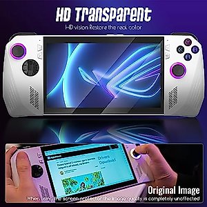 Orzero (3 Pack Compatible for ROG Ally (Upgraded) Tempered Glass Screen Protector, (Full Coverage) Anti Scratch 9 Hardness 2.5D Arc Edges Bubble-Free (Lifetime Replacement)