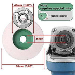 ATOPLEE Wool Polishing Wheel Disc,10pcs 98mm Dia Buffing Wheel for 4 Inch Angle Grinder,Wool Felt Polishing Wheel for Drill Buffer Attachment(Hole Diameter:16mm)