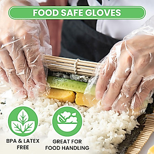 Keppi 1200pcs Plastic Gloves | BPA & Latex Free | Perfect Food Handling Gloves | Food Safe Disposable Gloves for Cooking | Bulk Food Safe Gloves | One Size Great Fit