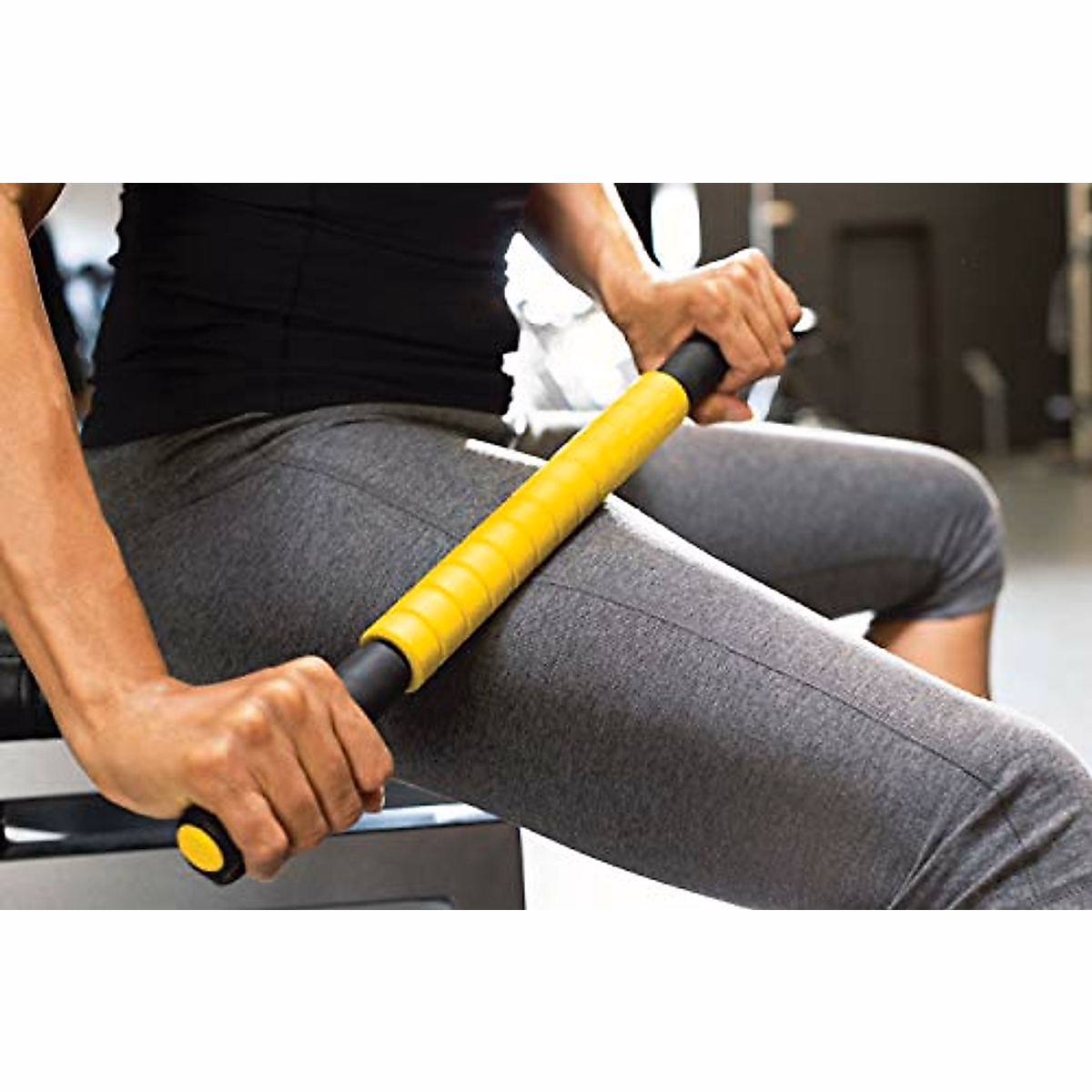SKLZ Massage Bar Handheld Muscle Roller Massage Stick for Physical Therapy, Original Size , Yellow/Black