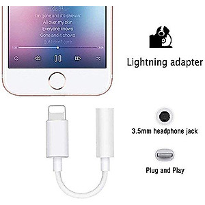 Belcompany 3 Pack Lighting to 3.5 mm Headphone Jack Adapter