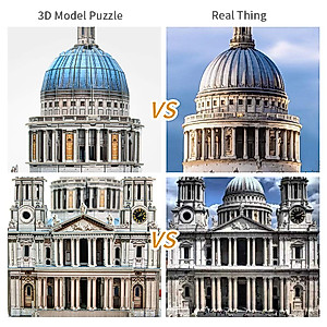 CubicFun 3D Puzzle for Adults Moveable Notre Dame de Paris Church Model Kits Large Challenge French Cathedral Brain Teaser Architecture Building, 293 Pieces Christmas Decorations