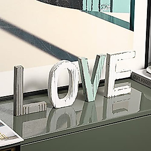 MyGift Decorative Wooden Freestanding Love Cut Out Letters Sign for Wedding Decor, Distressed Multi Colored Wood Word Sign for Dorm Decoration, Anniversary, Valentine's Day