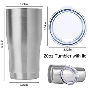 DOMICARE 20oz Tumbler with Lid Stainless Steel Tumblers Bulk, Double Wall Vacuum Insulated Coffee Travel Mug, 12 Pack Stainless Steel