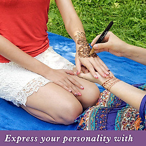 Temporary Tattoo Pen Tattoo Markers Tattoo Kit Face Paint with 15 Tattoo Pens 5 Tattoo Stencils and 2 Tattoos Stickers Gifts for Teenage Girls Boys Adults Easter Halloween Christmas Gifts