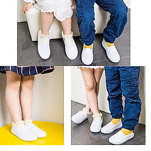 Unpafcxddyig Kids Sneakers Athletic Running Tennis Sport Shoes Light Weight Slip on Toddler 8,White a