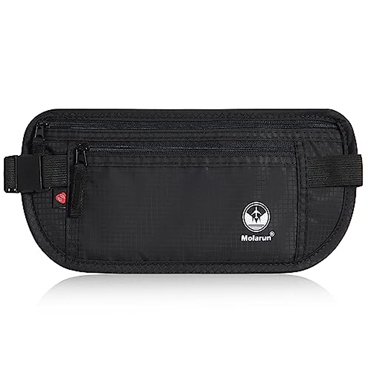 Money Belt for Travel for Women Men Hidden - RFID Blocking Travel Wallet Security Passport Holder, Slim Travel Pouch Fanny Pack Belt Bag - Black