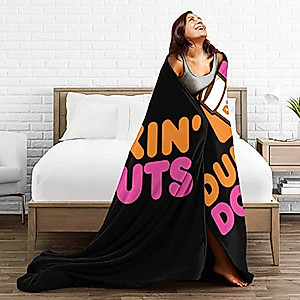 Dunkin Donuts Logo 3D Print Flannel Fleece Blanket Throw Reversible Super Soft Warm Cozy Comforter Blankets Fall Winter Blanket
