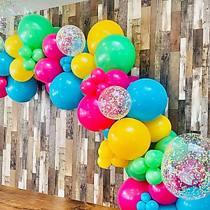 Red Yellow Blue Balloons, 60Pcs 12Inch Blue Yellow Red Green Balloon Colourful Confetti Balloon for Kids Birthday Baby Shower Wedding Party Decoration