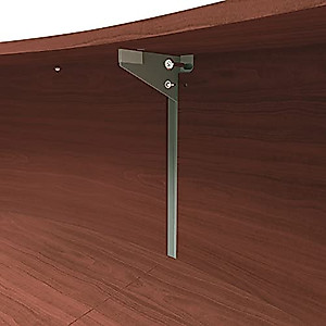 Linea Italia Curved Modern Office Desk Easy to Assembly 2 Panel Reception Counter for Lobby, Salon, 124" x 49", Cherry