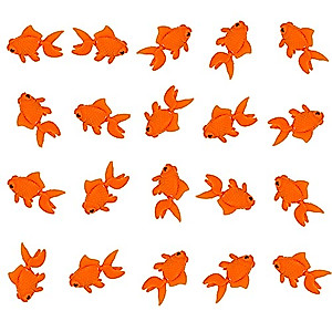 Neakomuki 20pcs Artificial Fish Fake Fish Plastic Floating Fish for Artificial Aquarium Orange Goldfish Ornament Decorations for Aquarium Fish Tank Fountain
