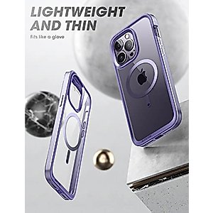 SUPCASE Unicorn Beetle Edge Mag Case for iPhone 14 Pro Max 6.7", Compatible with MagSafe Slim Frame Clear Protective Case with Built-in Screen Protector (Mauve)