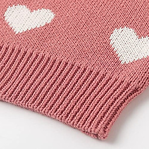 Simplee kids Baby Girls' Valentine's Sweater Pink Pullover Coat Cotton Sweater Patterns to Knit Heart for Autumn Fall and Winter 2-3T