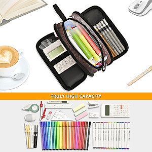 Lotupokon America Football Ball Texture Pencil Case Zipper Pen Bag Pencil Box Large Capacity Pencil Pouch Purse Organizer Pouches for Boys Girls Kids Students College School Office Supplies Gifts