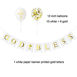 CHRORINE God Bless Banner Kit Baptism Decorations for Boys Girls, First Communion Banner Kit First Communion Confirmation Decorations
