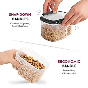 Airtight Food-Storage Containers With Lids BPA-Free Plastic Kitchen Pantry Storage Containers - Dry-Food-Storage Containers Set For Flour, Cereal, Sugar, Coffee, Rice, Nuts, Snacks Etc. (Gray)