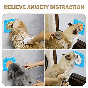 Lick Mat for Dog and Cat, Dog Slow Feeder Mat for Bathing Grooming Nailing Trimming, Food-Grade, Non-Toxic…