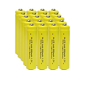 GLESOURCE NiCd AAA 1.2V 600mAh Triple A Rechargeable Batteries for Solar Light Solar Lamp Garden Light(20 PCS)