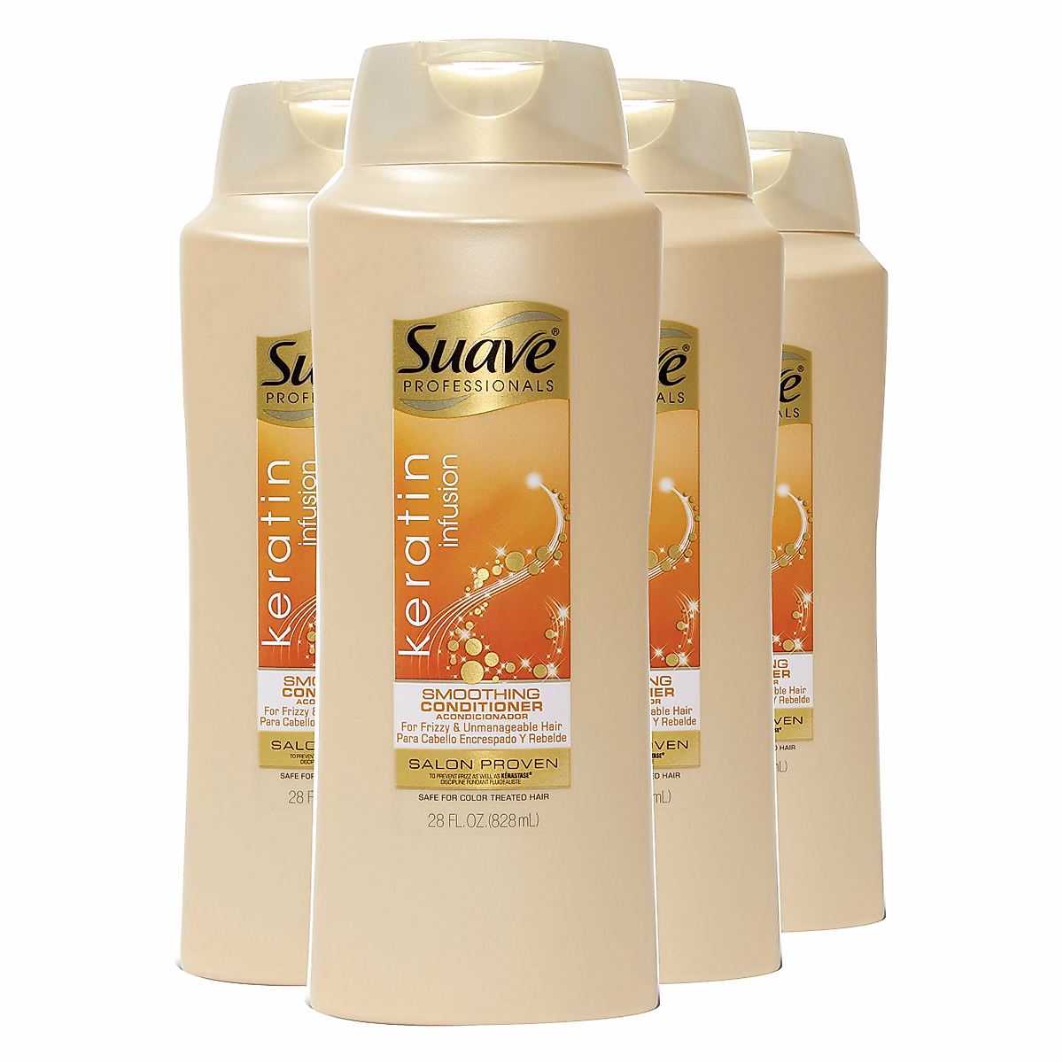 Suave Professionals Smoothing Shampoo (2 count) and Conditioner (2 count) Keratin Infusion 28 oz
