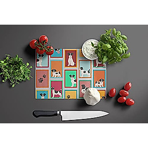 Caroline's Treasures MLM1113LCB Lots of Jack Russell Terrier Glass Cutting Board Large Decorative Tempered Glass Kitchen Cutting and Serving Board Large Size Chopping Board