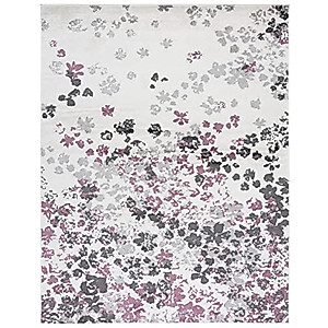 SAFAVIEH Adirondack Collection Area Rug - 9' x 12', Ivory & Purple, Floral Design, Non-Shedding & Easy Care, Ideal for High Traffic Areas in Living Room, Bedroom (ADR115L)