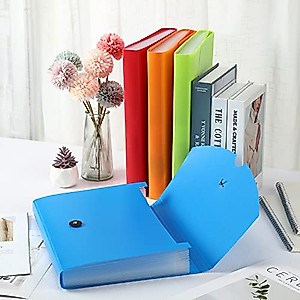Tinlade 4 Pcs Expanding File Folder Organizer, A4 Letter, Bright Colors, Pocket Style, for School, Office, Home