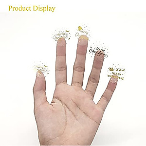 PMCDS2G 500pcs Christmas Stickers Christmas Card Stickers in One Roll for Gift Décor Card Envelopes Sealing Christmas Supplies (1" Four Golden Transparent Patterns)