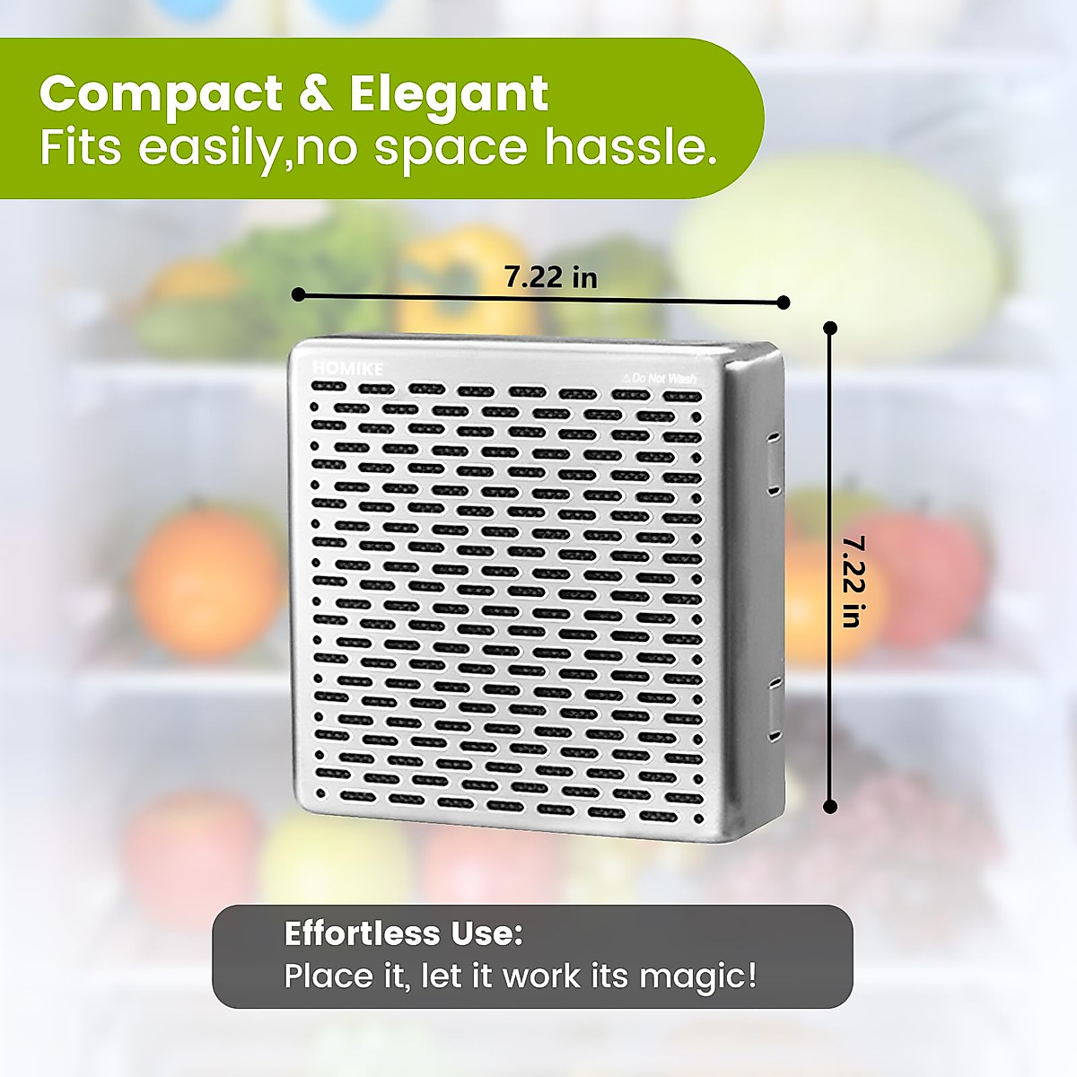 Refrigerator Deodorizer,10 Years Long Fridge Odor Eliminator,Car Air Freshener,Closet Odor Absorber,Outperforms Baking Soda and Bamboo Air Purifying Bags，Stainless Steel