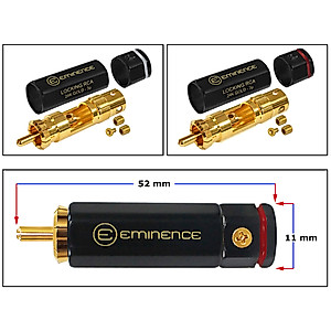 WORLDS BEST CABLES 1 Foot RCA Cable Pair - Gotham GAC-4/1 (Black) Star-Quad, Audio Interconnect Cable with Premium Gold plated Locking RCA Connectors - Directional - CUSTOM MADE