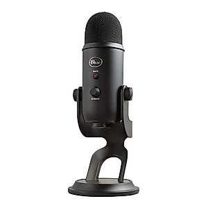 Blue Microphones Yeti USB Microphone (Blackout) Bundle with Knox Gear Headphones and Pop Filter (3 Items)