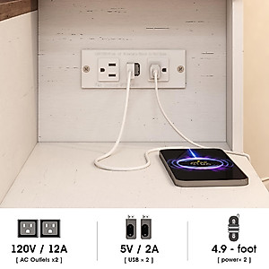 Vabches Makeup Vanity Desk with Lights and Mirror, Brown Vanity Table Set with Charging Station, Glass Top Vanity with RGB Lights, Large Mirror with 3 Lighting Modes, 5 Drawers & Cabinet, 40.7in(L)