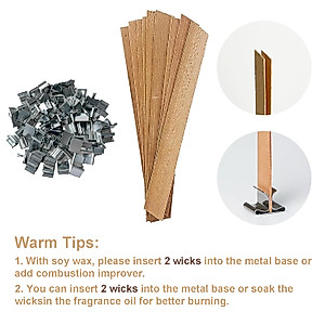 250 Pcs Wooden Candle Wicks Wicks Stickers 5.1 X 0.5 Inch Natural Candle Wood Wicks Stand Candle Cores for DIY Candle Making Craft Wooden Wicks for Candle Making Wood Wick