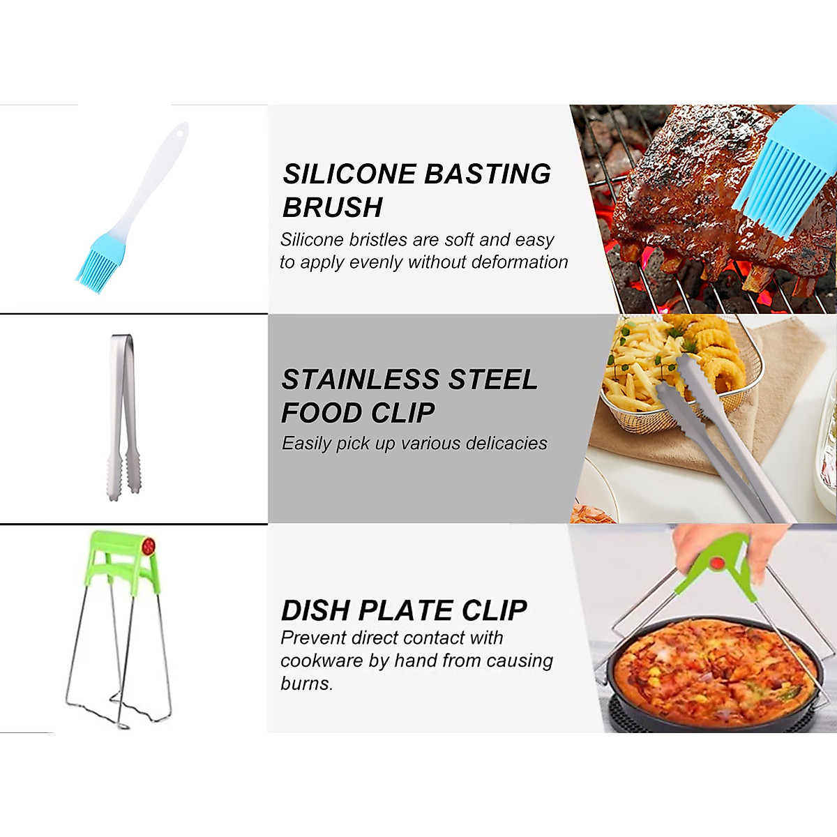 7 Inch 10pcs Air Fryer Accessories Set Fit for Gowise Gourmia Cozyna Ninja,Fit All 3.2qt-6.8qt Air Fryer,Kits with Skewers Silicone Mat,Pizza Pan,Cake Barrel,Non-Stick,Dishwasher Safe,Universal,Black