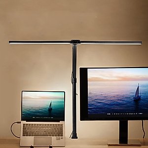 Architect Desk Lamp, Desk Light, LED Desk Lamp, Clip on Light 24W 5 Color Modes 5 Dimmable Flexible Gooseneck Clamp Light Remote Control for Office Home Workbench Drafting Study Dormitories