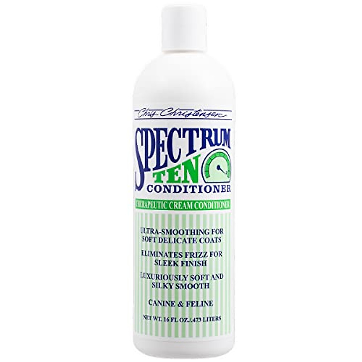 Chris Christensen Shampoo & Conditioner 16 oz Bundle, White on White Shampoo + Spectrum Ten Therapeutic Cream Conditioner, Groom Like a Professional, Made in USA