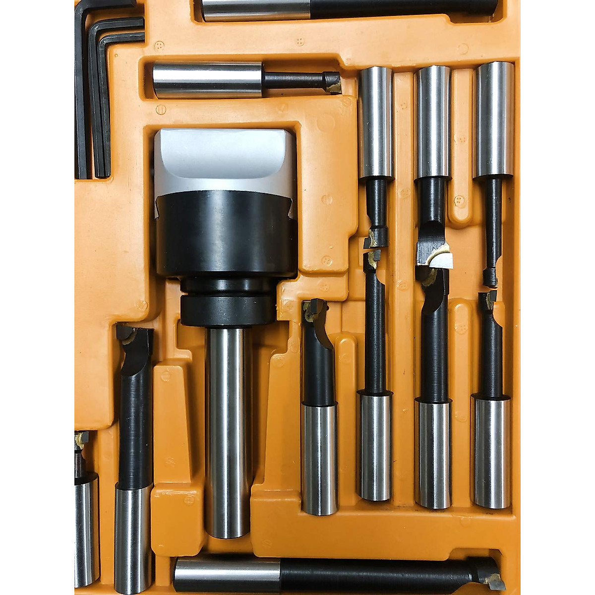 1'' Shank Carbide Tipped 3'' Boring Head Set 12 Pc 3/4'' Boring Bar Set