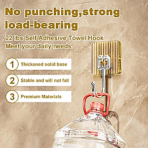 brushkitkit Large Adhesive Stainless Steel Hooks for Hanging Heavy Duty Wall Hooks 22 lbs Self Adhesive Towel Hook Waterproof Transparent Hooks 10 PCS(Four Colors are Optional) (White)