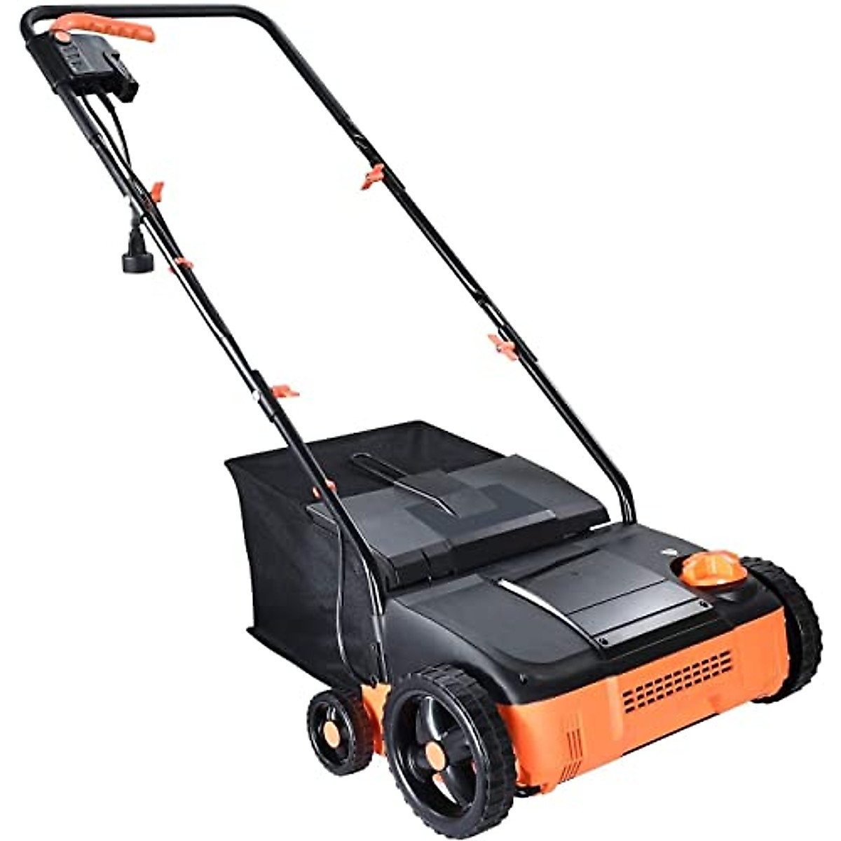 Lawn Dethatcher & Scarifier, 12 Inch Working Width, 11 Amp Electric Lawn Dethatcher with a Replacement Raking, 4 Central Adjustable Heights, Tool-Free Assembly, 8 Gallon Grass Collection Bag