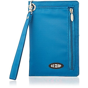 Big Skinny Women's RFID Blocking Plus Size myPhone Bi-Fold Slim Wallet, Holds Up to 20 Cards, Ocean Blue
