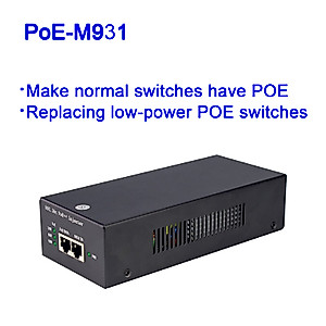 CENTROPOWER 90W High Power Gigabit PoE Injector Adapter,10/100/1000Mbps，Up to 90W Ultra Power Supply Ethernet PoE++ Injector，IEEE 802.3af/at/bt Compliant ，UL Certified.Plug & Play