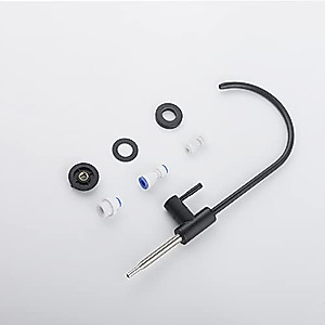 Matte Black Drinking Water Purifier Faucet,Filtered Water Faucet for Kitchen, Sus304 Stainless Steel Beverage Faucet for Under Sink Water Reverse Osmosis Filter System with 1/2" 1/4" 3/8" Tube