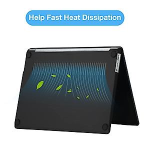 MOSISO Case Compatible with Surface Laptop 5/4/3 13.5 inch 2022 2021 2019 Release with Metal Keyboard (Models: 1951 & 1868), Protective Plastic Hard Shell Case Cover, Black