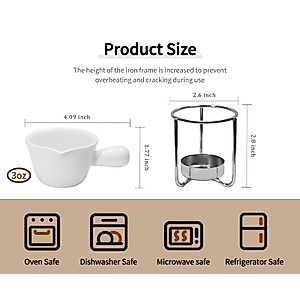 Reasmi Butter Warmer for Seafood Set of 4,Lobster Butter Warmer Crab Butter Warmer Set with 20 Pcs Tealight Candles,Ceramic Drawn Butter Melter for Chocolate Cheese,Fondue Seafood Boil Party supplie