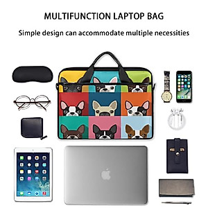 Cute Animal Dogs Laptop Computer Bag Waterproof Shoulder Messenger Bag 13-15 inch Durable Laptop Tote Bag with Shoulder Strap Handle Lightweight Crossbody Briefcase